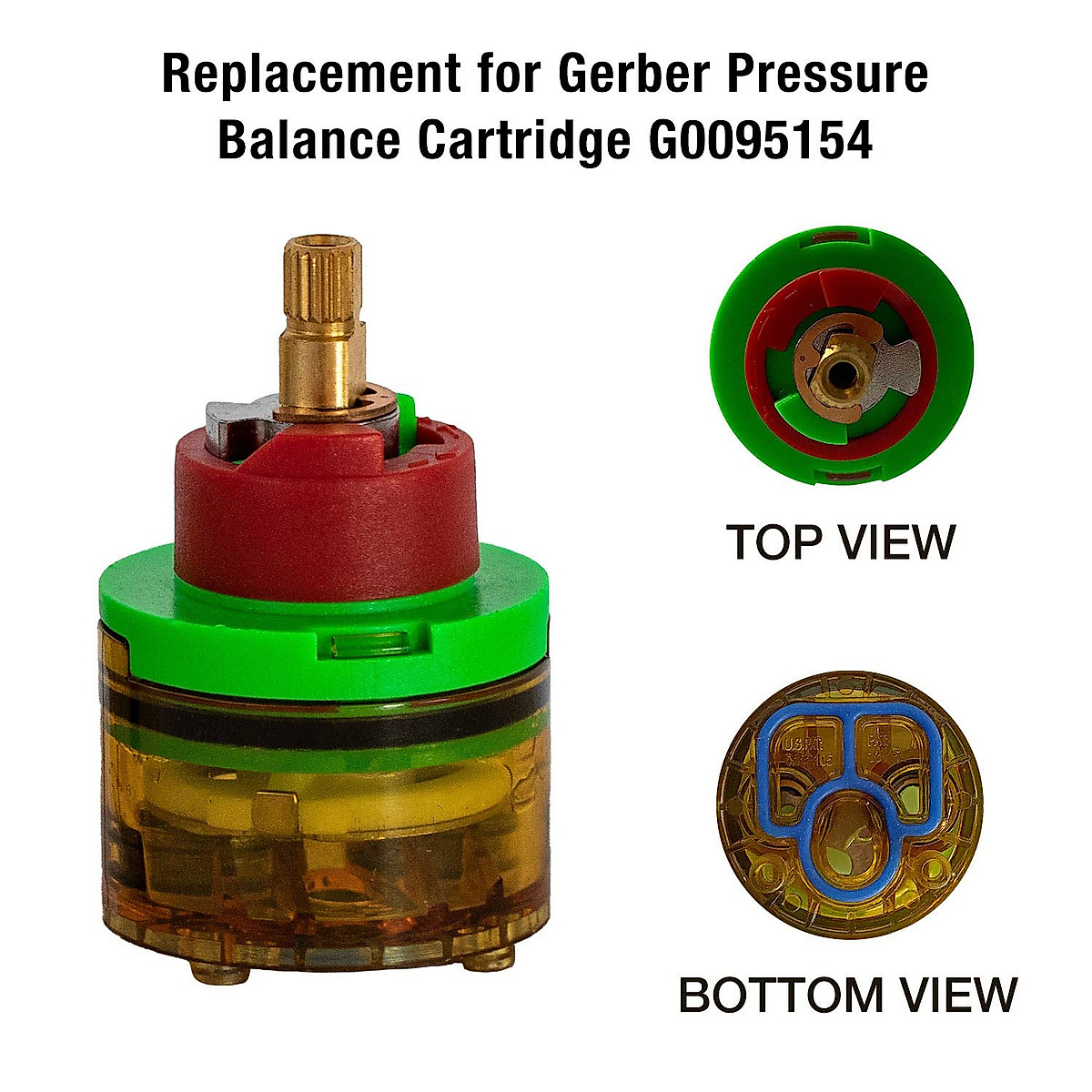 FlowRite Replacement 95-152/95-154 Gerber SafeTemp 2 Single Handle Shower Cartridge Assembly for GS-105