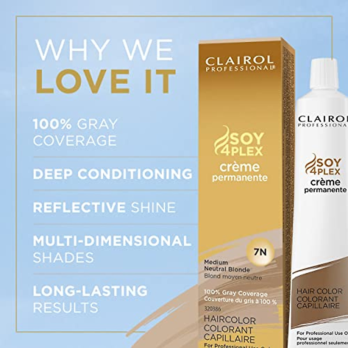 Clairol Professional Permanent 7N Medium Neutral Blonde, 2 Ounce (Pack of 1)