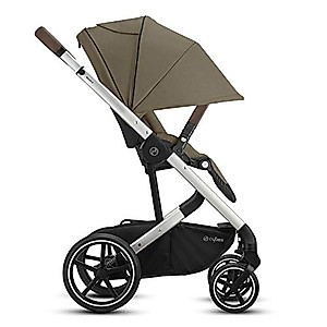 Cybex Balios S Lux Stroller FrontFacing or ParentFacing Seat Positions OneHand Fold Multiposition Recline Adjustable Leatherette Handlebar Infant Stroller for 6 Months+, Classic Beige