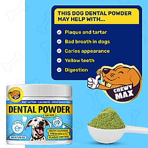 Dog Dental Powder | Dog Breath Freshener | Dog Teeth Cleaning | Plaque Off Powder Dog | Dog Teeth Cleaning Powder | Dental Powder for Dogs Teeth | Canine Plaque Remover | 1.76 Ounces