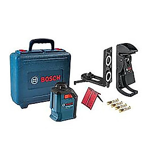 Bosch GLL2-20 65ft Self-Leveling 360 Degree Horizontal Cross Line Laser Level with Mount and Carrying Pouch,Blue