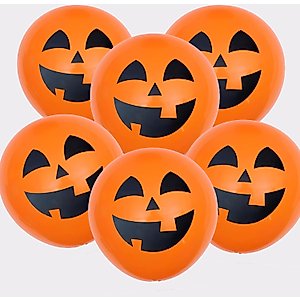 18 Inches 10pcs Halloween Balloons Orange Latex Balloons Halloween Pumpkin Balloon Halloween Party Birthday Decoration Supplies
