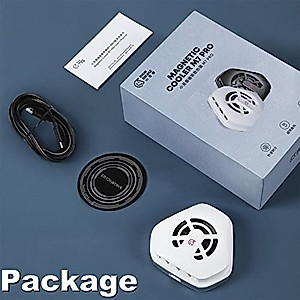 Phone Cooler Yvweos Portable Phone Cooler Magnetic Phone Cooling Fan Radiator 2A Compatible with All Mobile and iPad for Gaming, Live Streaming, Outdoor Vlog - Black