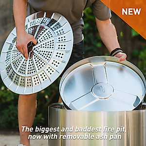 Solo Stove Yukon Essential Bundle | Portable Smokeless Fire Pit Stainless Steel for Wood Burning, Incl. Yukon Fire Pit, Lid and Stand, Diameter: 27in, Height: 19.8in, Weight: 40.35lbs