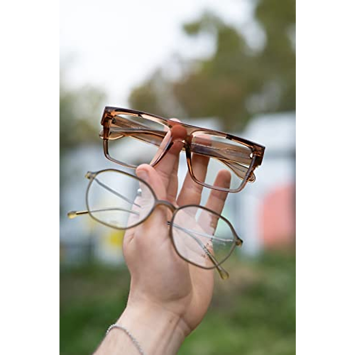 VISOONE Square Full Rim Blue Light Blocking Glasses Large Fashion Computer Multi Colors Eyeglass Frame Women Men ALBA