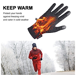 Winter Gloves for Men Women Thermal Touch Screen Water Resistant Windproof Anti Slip Heated Warm Glove for Cycling Running Biking Driving Hiking