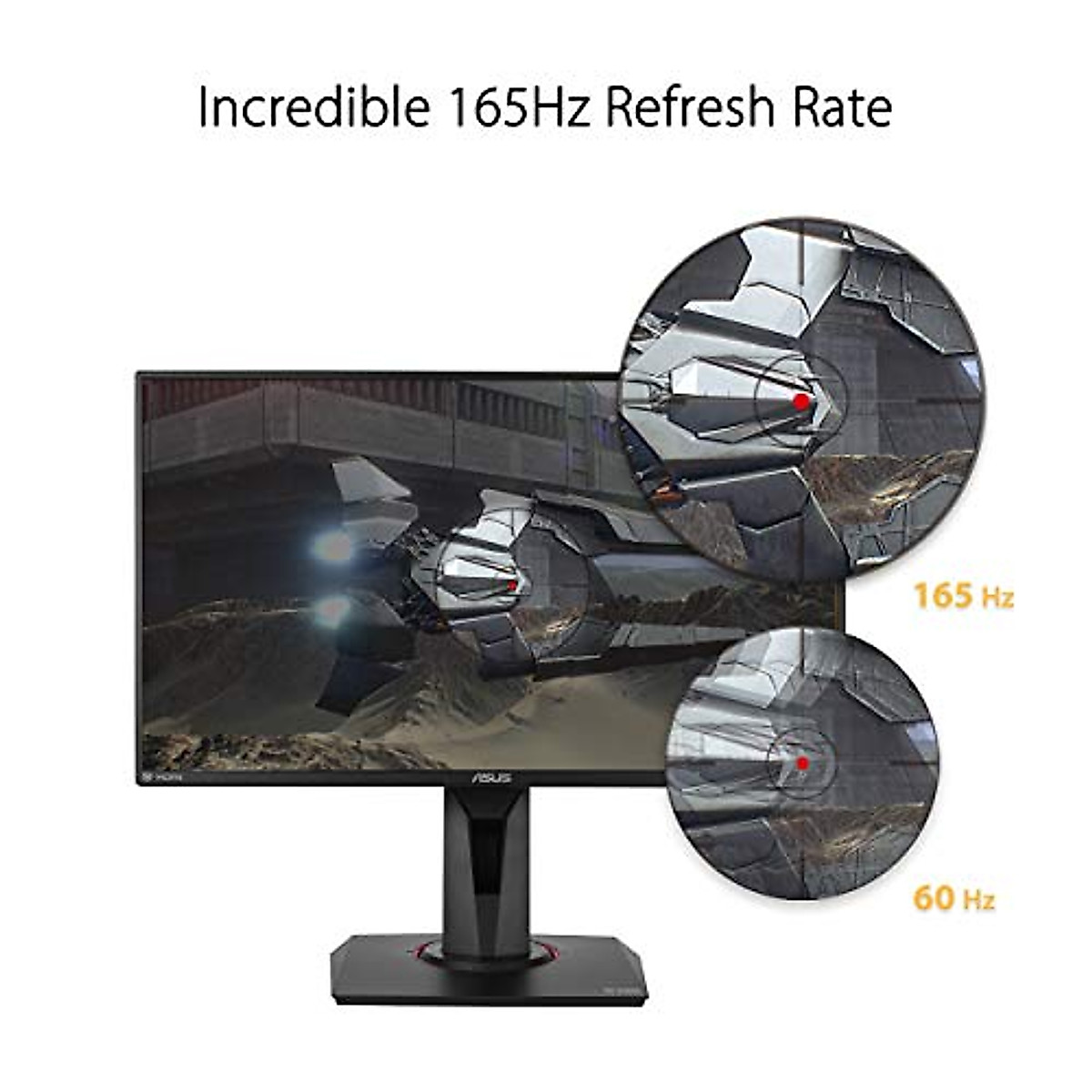 ASUS TUF Gaming VG259QR 24.5” Gaming Monitor, 1080P Full HD, 165Hz (Supports 144Hz), 1ms, Extreme Low Motion Blur, G-SYNC ready, Eye Care, DisplayPort HDMI, Shadow Boost, Height Adjustable,Black