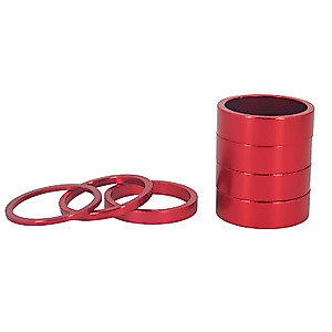 PLATT Bike Headset Spacer Aluminium Alloy Bicycle Stem Headset Spacers Fit 1 1/8-Inch Stem for MTB BMX Road Bikes 2/3/5/10mm(Red 7PCS)