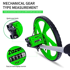 Zozen Measuring wheel, Distance measuring wheel in feet, Wheel Measuring Tool, Rolling Measurement Wheel, Collapsible with Backpack [Up To 10,000Ft]|12’’ Diameter Wheel - Adapt to various roads.