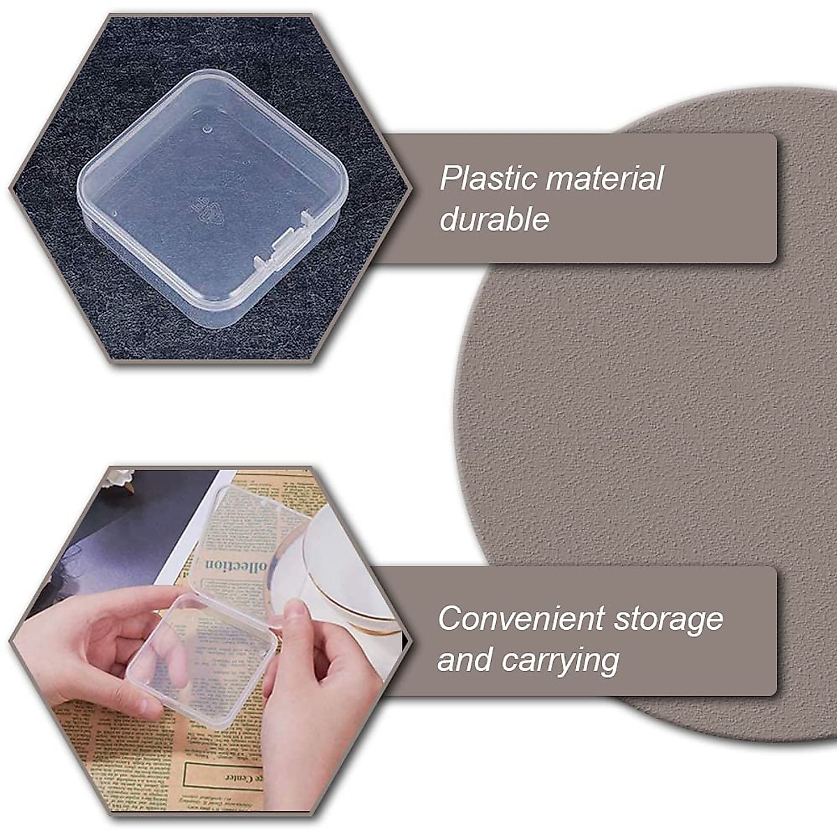 12 Pcs Bead Storage Containers Plastic Beads Storage Boxes with Strong Lids Clear Storage Boxes for Storing and Carrying Beads Coins Jewelry Pills