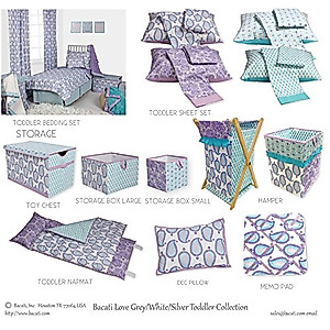 Bacati - Paisley Floral Quilted Changing Pad Cover (Lilac/Purple/Aqua Paisley)