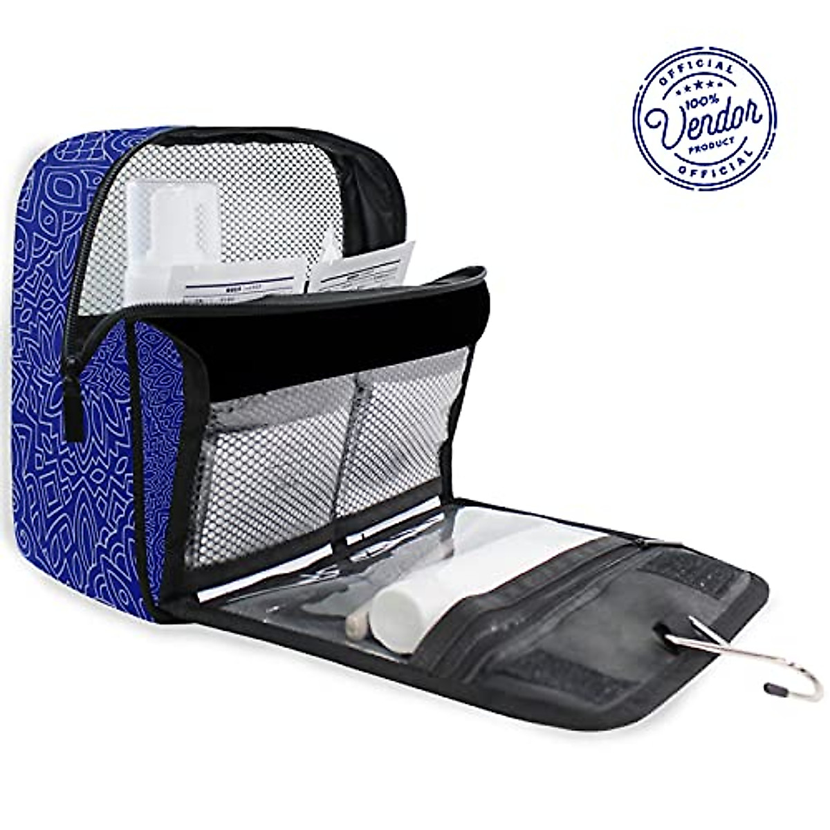 BBGreek Zeta Phi Beta Paraphernalia - Toiletry Travel Bag Organizer with Hanging Hook - Cosmetic Make-Up Case for Women - Zeta - Official Vendor