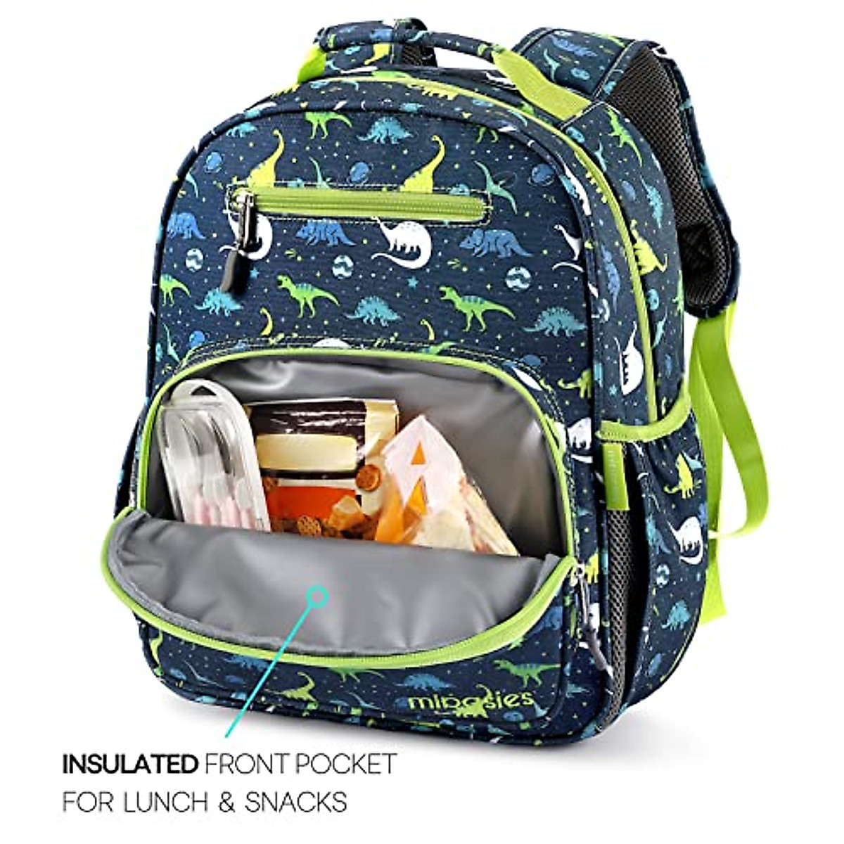 mibasies Boys Backpack for Elementary School, Backpack for Boys 5-8, Lightweight Kids Backpacks for Boys（Galaxy Dinosaur）