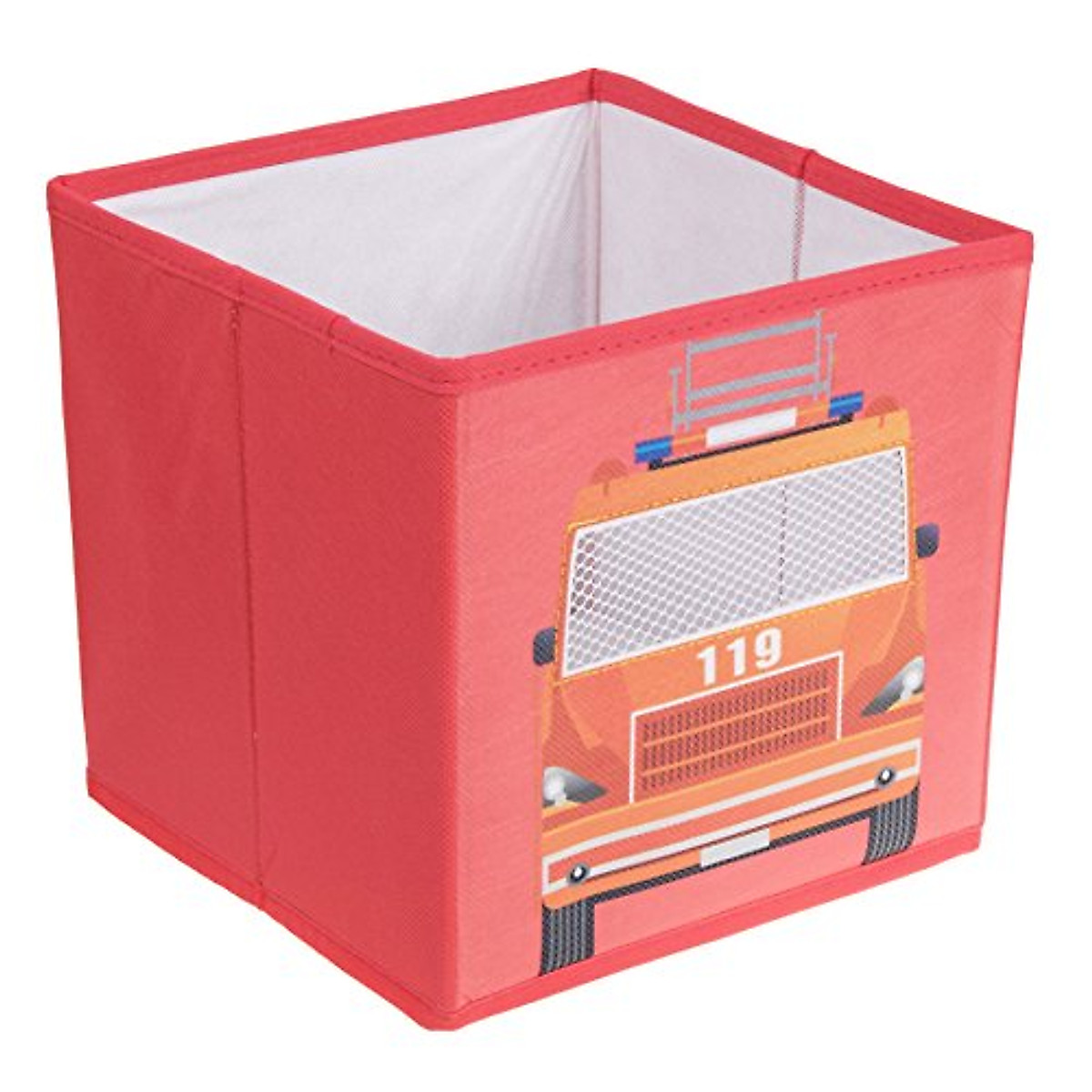 Clever Creations Collapsible Storage Organizer, Perfect Vehicle Themed Toy Chest for Storing Books, Shoes, Games and More, Fire Truck