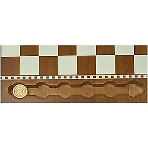 Regal Games - Luxury Checkers Board Game - Classic Tabletop Game Set - Solid Natural Pine Game Board, Interlocking Wood Checkers, Built-in Storage Grooves - Fun for Families, Kids, Parties - Ages 8+