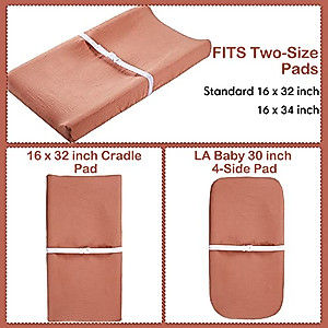 4 Pcs Cotton Diaper Changing Pad Cover Soft Muslin Changing Table Pad Cover Comfort Diaper Changing Pad Breathable Changing Table Sheets for Baby Boys Girls Gift Fit 32 x 16 Contoured Pad