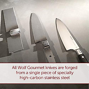 WOLF GOURMET 5.5" Serrated Knife, Ergonomic for Comfort and Control, Forged High-Carbon Stainless Steel, 12.5 Degree Angle, Durable (WGCU156S)