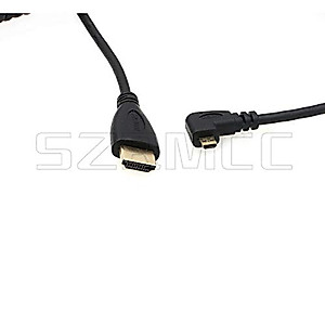 SZRMCC Left Angled Micro HDMI to HDMI High Speed Coiled Cable for Tablet Canon Sony DSLR Camera ATOMOS Monitor