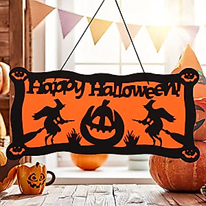 Halloween Sign Clear Printing Decorative Rectangular Happy Halloween Banner for Bedroom Coffee Bar Garden Halloween Banner Halloween Decoration(pumpkin), Halloween Sign Clear Printing Decorative