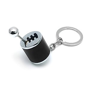 Car Shifter Gear Keychain, 6 Speed Shifter Keyring Gadgets, Car Shift Lever Manual Transmission Gearbox Pendant Accessories (Black)