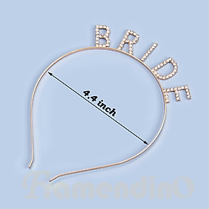 Framendino, Bride Headband Gold Rhinestone Sparkling Crystal Elegant Bridal Crown Bachelorette Headbands for Wedding Party