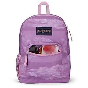 JanSport Cross Town Backpack, Static Rose, 17" x 12.5" x 6" - Simple Bag with 1 Main Compartment, Front Utility Pocket - Premium Class Accessories
