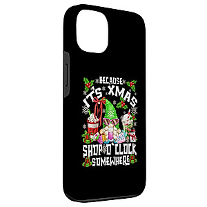 iPhone 13 Funny Christmas Saying For Women Cute Love Shopping Gnome Case