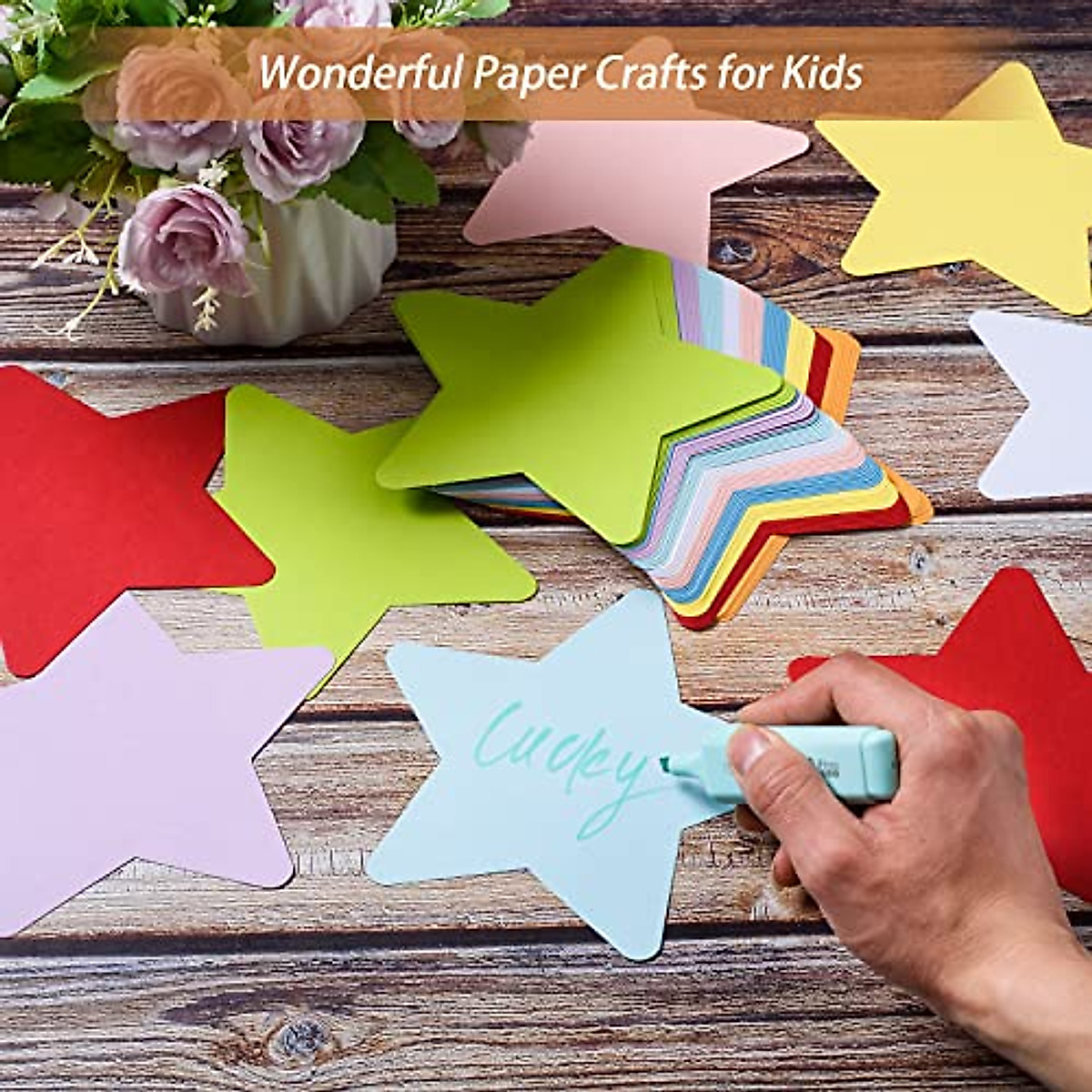 240 Assorted Color Star Cutouts for DIY Craft Projects