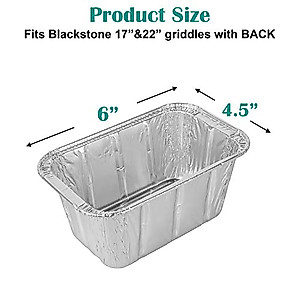 Aluminum Foil Grill Drip Pans, BBQ Grease Trays for Blackstone 17 and 22 Inch Grill Griddles with Back Grease Cup, 20 Pack
