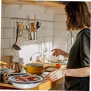 SHOWERORO 1 Set Mesh Drain Pan Barbeque Grill Plate Vegetable Drainer Fried Food Draining Rack Barbecue Grill Tray Smokeless Roasting Pan Roasting Tray Fruit Stainless Steel Egg Steamer