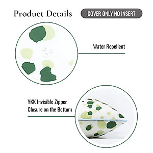 Hofdeco Premium Coastal Patio Indoor Outdoor Lumbar Pillow Cover Only, 12"x20" Water Repellent for Backyard, Couch, Green Leopard with Piping