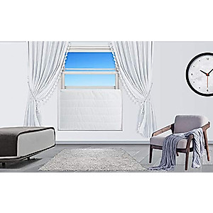 Aozzy Ac Covers for Inside Unit Indoor Air Conditioner Covers for Window Units Winter Beige Double Insulation Quilted AC Cover Keeps Cold Air Out Eliminates Dirt (21" Lx14 H x2.7 D)