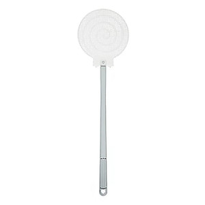 2 Pcs White Cute Fly Swatter Summer Mesh Long-Handled Manual Fly Swatter for Adult Thickened Candy-Shaped Plastic Mosquito Swatter Flying Insect Swatter