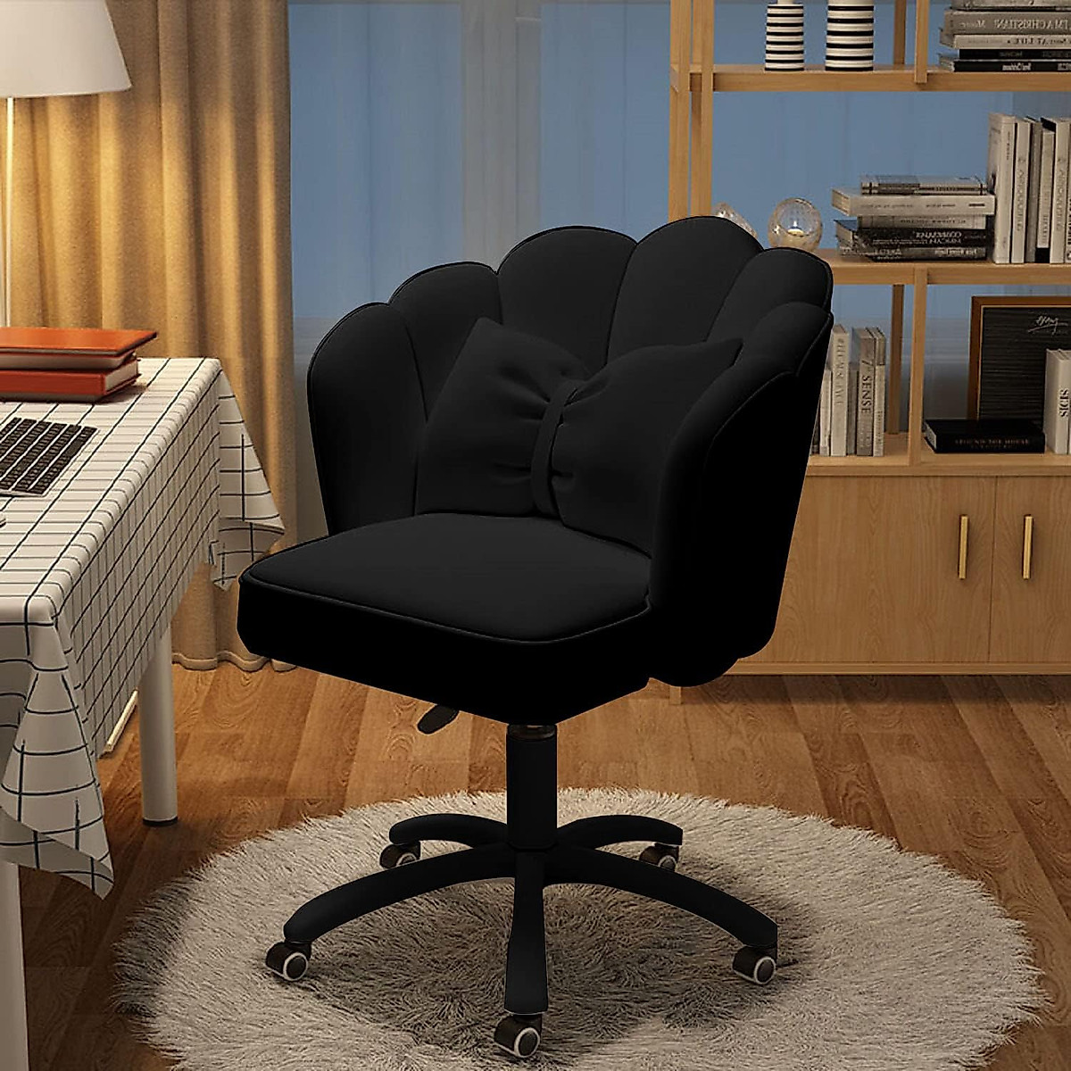 XUEGW Office Chair Cute Petal Desk Chair, Modern Fabric Home Butterfly Chairs Height Adjustable Chair Makeup Chairs Computer Chairs