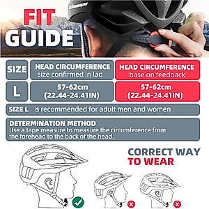 Shinmax Bike Helmet, CPSC/CPC Certificated Bicycle Helmet with Detachable Magnetic Goggles&Led Back Light&Portable Backpack Cycling Helmet Adjustable Mountain Bike Helmet for Adult Men Women SM-T69