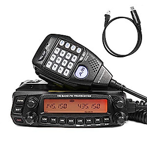 Anytone 5888UV III Tri-Band FM Transceiver Tri-Band Mobile Radio with Free Cable