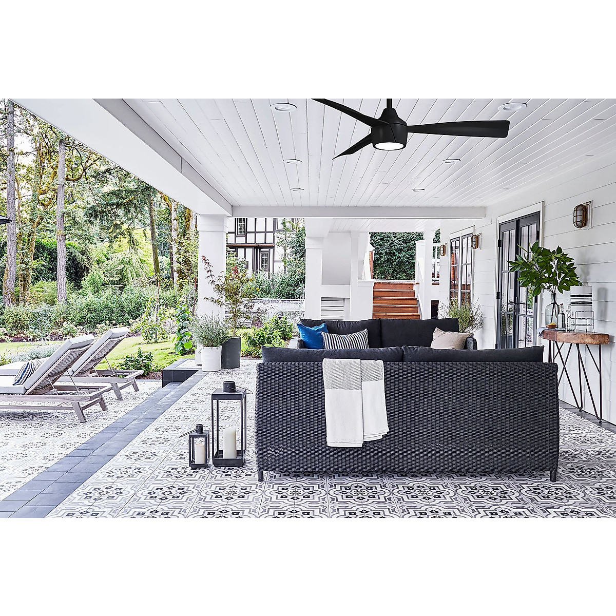 MINKA-AIRE Skinnie 44" Outdoor LED Ceiling Fan F625L-CL - Coal