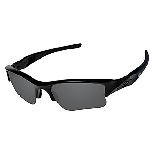 PapaViva Replacement Lenses for Oakley Flak Jacket XLJ OO9009 Sunglass Solid Black Non-polarized