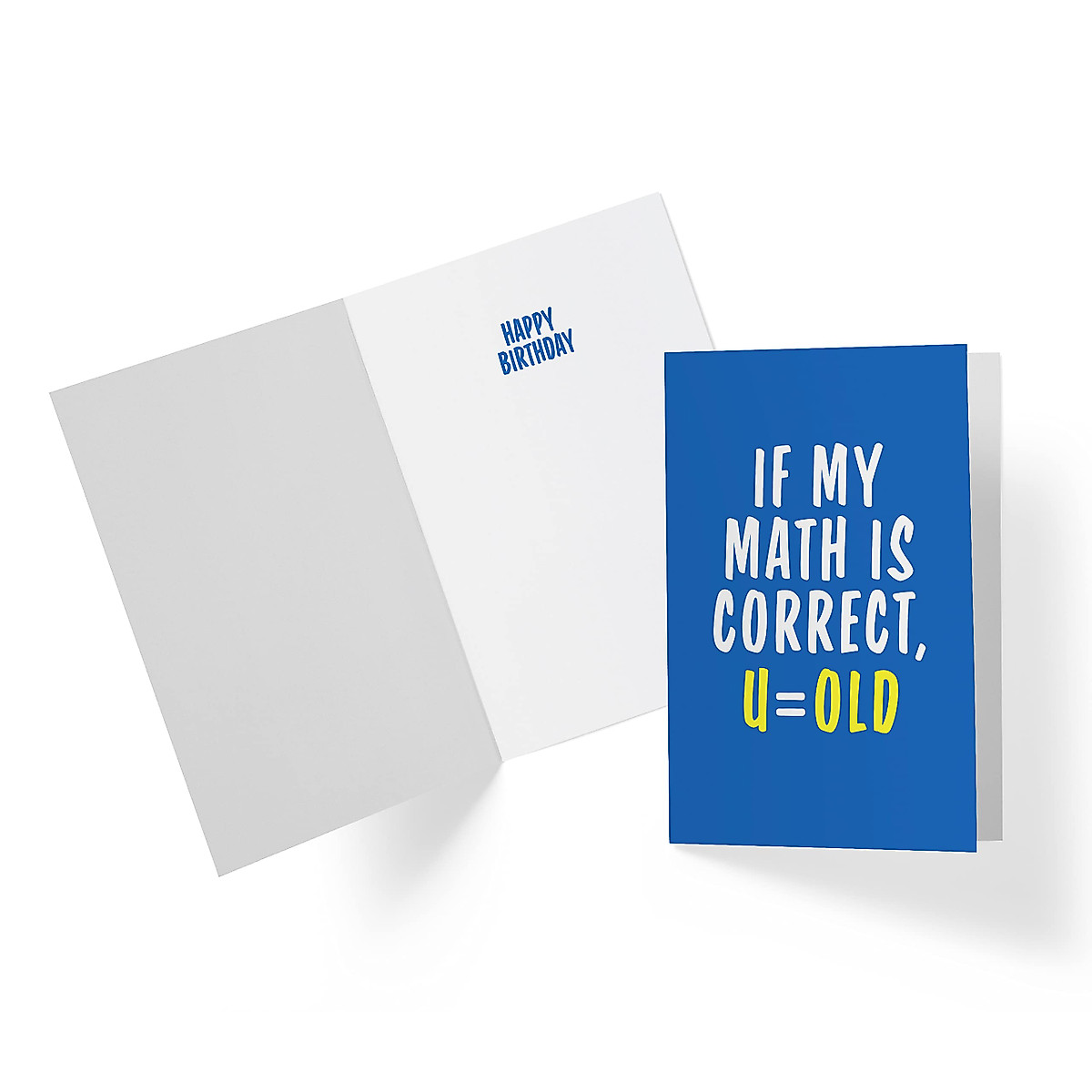 Funny Birthday Card for Men Women, Large 5.5 x 8.5 Happy Birthday Card for Him Her, Birthday Card for Dad Mom Husband Wife, 50th 60th 70th 80th Birthday Card, Karto U=Old