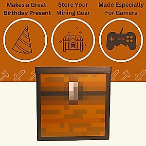 Large 14 x 14 Pixelated Box - Chest | Birthday Party Supplies | Storage Decoration and Prop, Big Birthday Box | Storage Bin Chest With Lid Gift Accessory (Chest Block)
