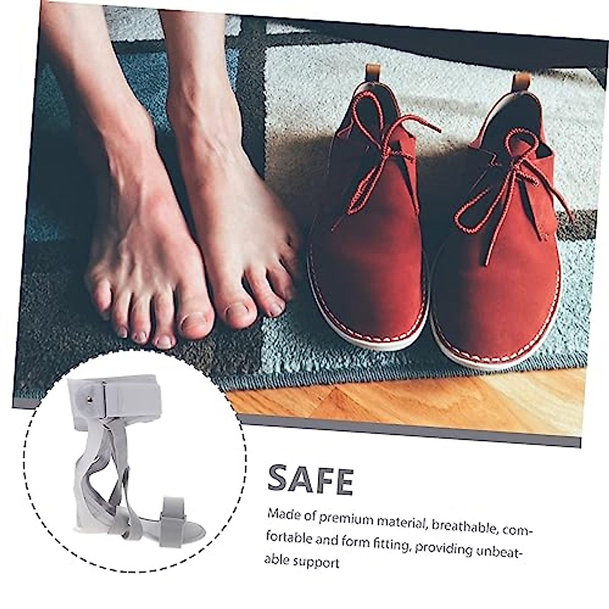 LALAFINA Foot Valgus Immobilizer Leg Brace Ankle Pain Support Moldable Night Splint White Orthotics for Plantar Fasciitis Lightweight Drop Foot Brace Foot Support Home Drop Foot Brace