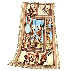 Giraffe Blanket Animal Throw Blankets, Ultra Soft Flannel Bed Throws for Living Room Sofa Couch Chair Bedroom 60"X50"