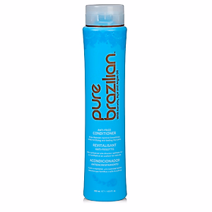 Pure Brazilian Anti-Frizz Daily Conditioner with Keratin & Acai, Smoothing & Strengthening for Shinier, Frizz-Free Hair, 13.5 Oz