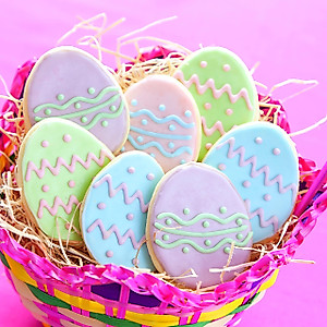 Pieces Easter Cookie Cutters, 3.54" 3.35" 3.2" Egg Cute Bunny Rabbite Shapes Cookie Cutters Stain Steel Sets Holiday Themed Party Supplies