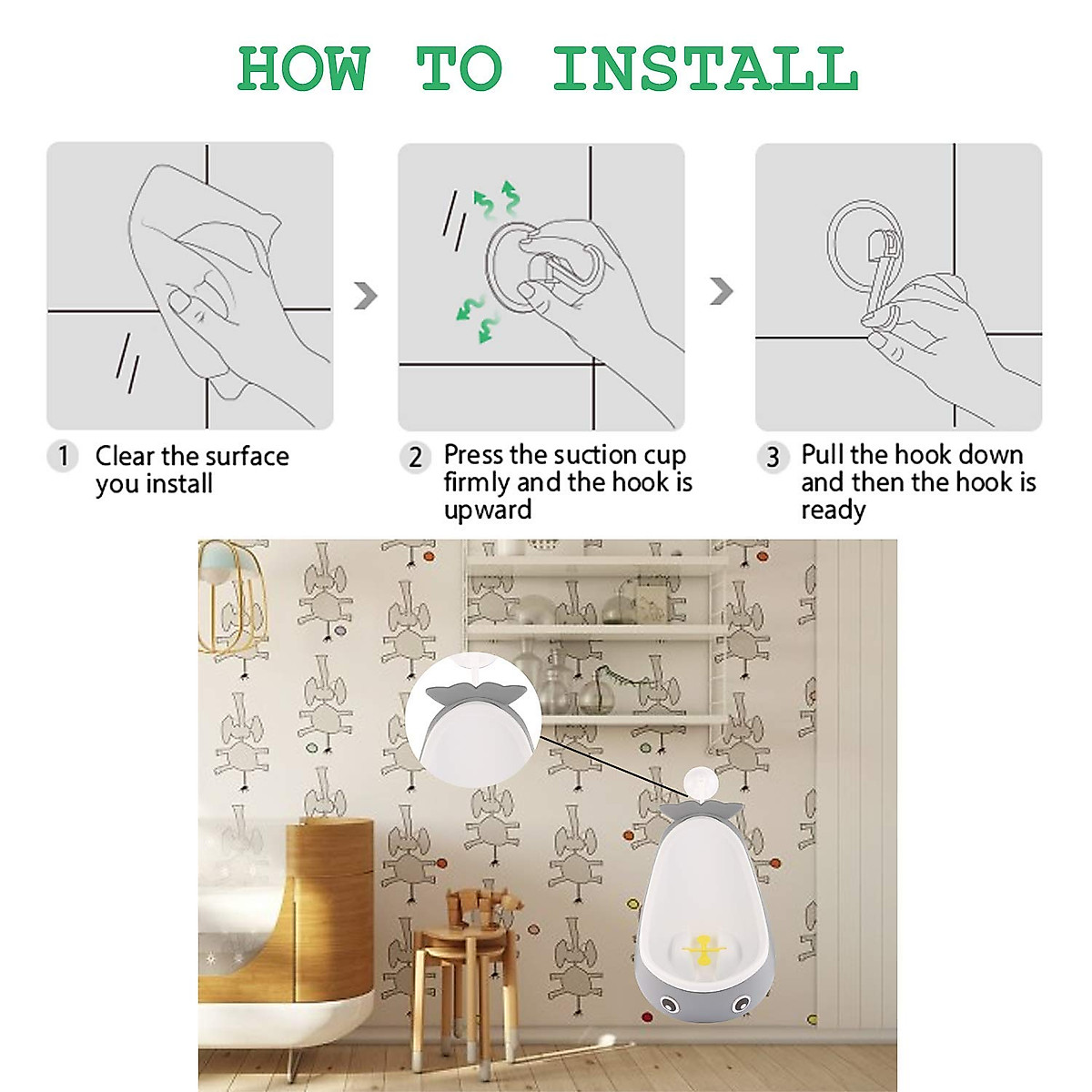 Whale Potty Training Urinal for Boys Urinal Pee Trainer，Toddler Toilet with Aiming Target - Gray