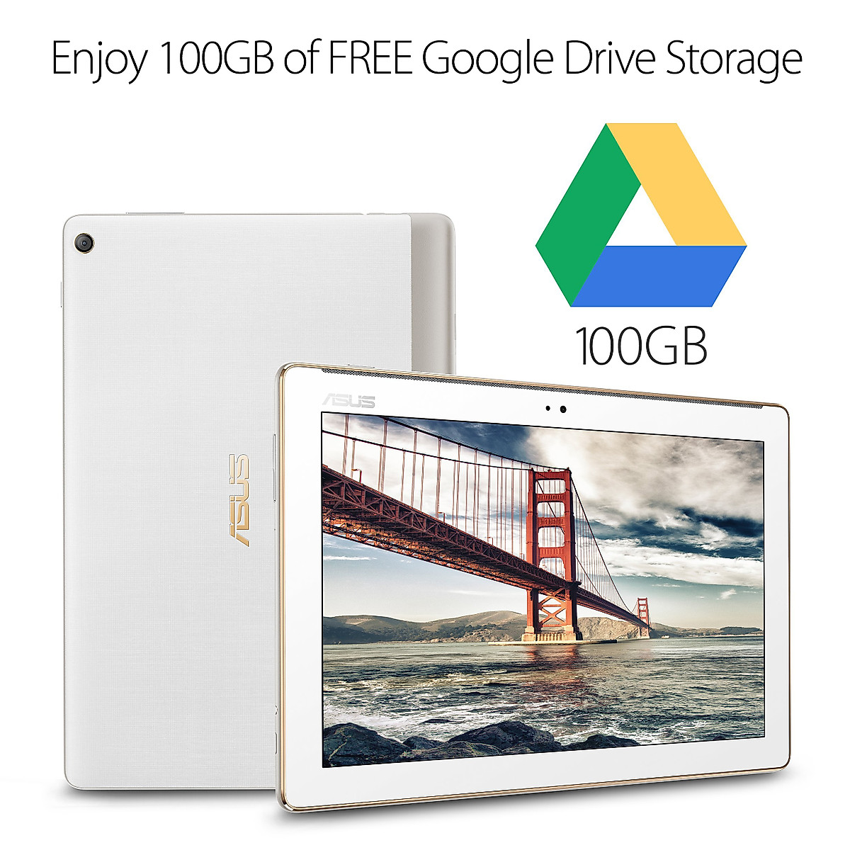 ASUS ZenPad 10 10.1-inch IPS WXGA (1920x1200) FHD Tablet, 2GB RAM 16GB storage, 4680 mAh battery, Android 7.0, Pearl White (Z301MF-A2-WH)