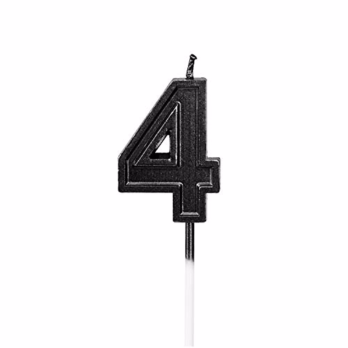 LUTER Black Glitter Happy Birthday Cake Candles Number Candles Number 4 Birthday Candle Cake Topper Decoration for Party Kids Adults (Number 4)