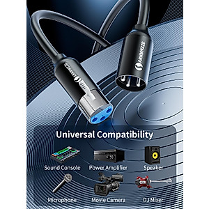 ANNNWZZD XLR Cables, Microphone Mic Cable for Studio Recorder, Amplifier, Mixer, Speaker, Professional Recording, Live Stage 6ft/2m