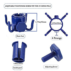 MILIMOLI Beach Umbrella Hanging Hook, 4-Prongs Beach Umbrella Hanging Hook, Adjustable Plastic Umbrella Hook for Towels Camera Clothes Hats Sunglasses Bag, Beach Camping Travel Supplies