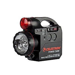 Celestron – PowerTank 12 Telescope Battery – Rechargeable Portable 12V Power Supply for Computerized Telescopes – 84 Wh Power – Built–in 2 USB Ports, Cigarette Lighter Adapter, Built-in Flashlight